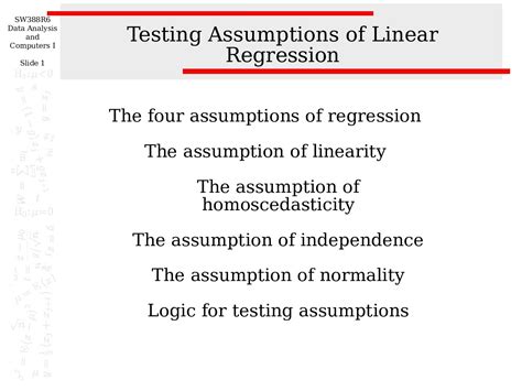 Homework Problems Simple Linear Regression Testing Assumptions Memorial University Of