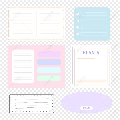 수첩 메모지 스티커의 간단한 컬렉션 노트 일러스트 메모 손 포스트잇 학교명부세트 Png 일러스트 무료 다운로드 Lovepik