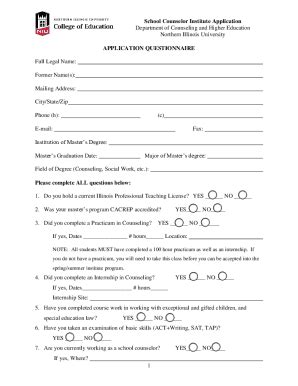 Fillable Online How To Apply NIU Department Of Counseling Adult And Fax Email Print