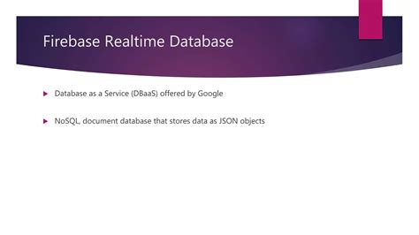 Intro To Firebase Realtime Database And Authentication Ppt