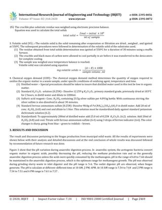 IRJET Production And Analysis Of Biogas From Municipal Solid Waste PDF