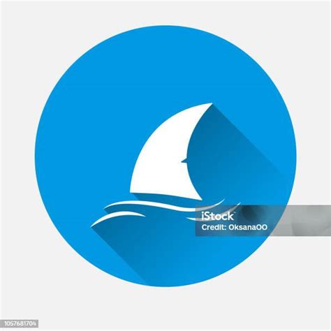 파란색 배경에 상어 지 느 러 미 아이콘 벡터 플랫 이미지 긴 그림자를 물에 탄 미 익 레이어 그룹화 쉽게 편집 그림에 대 한