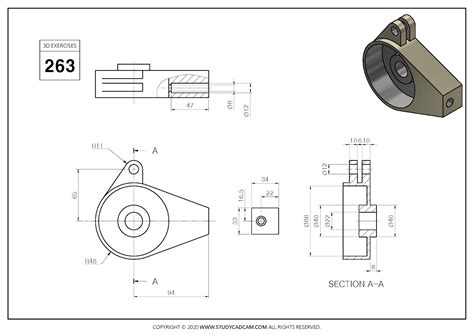 Solidworks Tutorial Practise Basic Exercise 3d Model Exercise Model