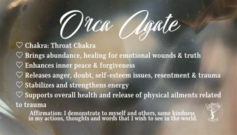 Orca Agate For Inner Peace And Forgiveness Inner Peace Self Esteem
