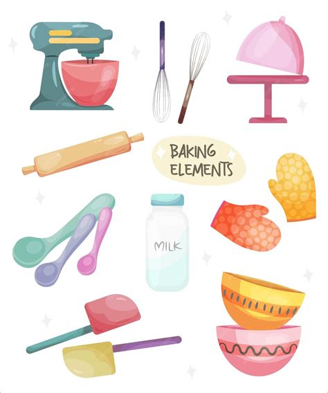 Premium Vector Cake Baking Elements Vector Illustration Set