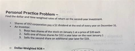 Solved How Can I Calculate The Dollar Weighted Average Using Chegg Com