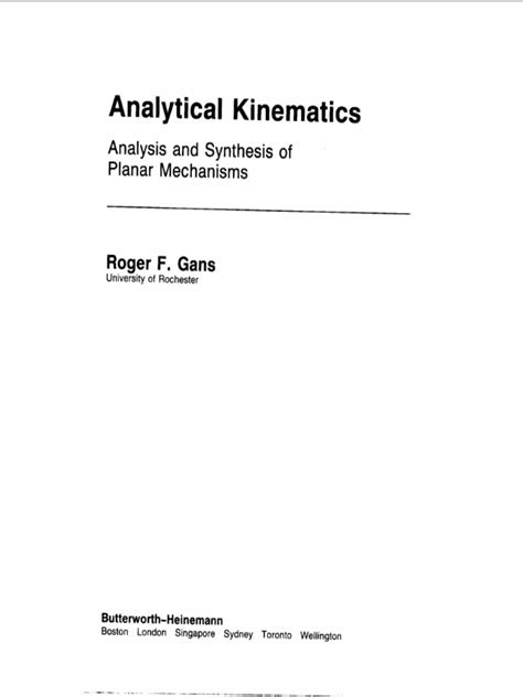 Analytical Kinematics Pdf