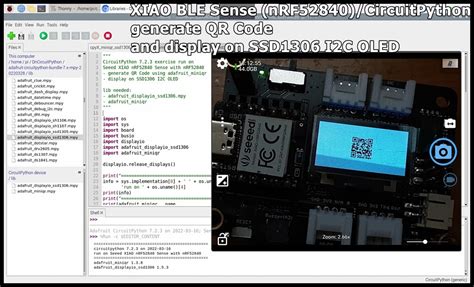Embedded Things Xiao Ble Sense Nrf52840circuitpython Generate Qr Code And Display On Ssd1306