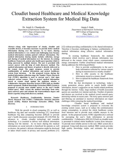 Cloudlet Based Healthcare And Medical Knowledge Extraction System For Medical Big Data Pdf