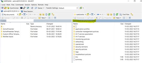 can we export the configuration snapshot file from aci using winscp