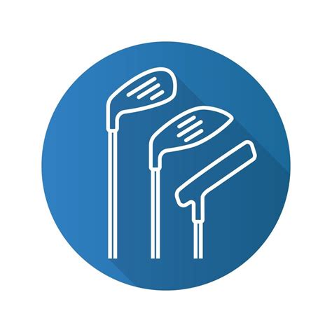 Golf clubs flat linear long shadow icon. Vector line symbol 4458328 ...