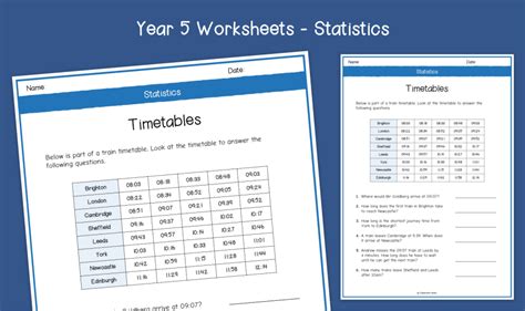 Year 5 Timetables Worksheets Ks2 Statistics And Data Primary Maths
