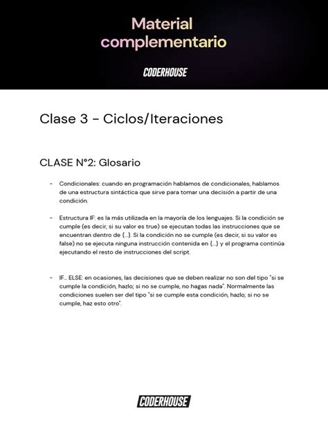 Clase 3 Matrial Complementario Ciclos Iteraciones Descargar Gratis Pdf Algoritmos