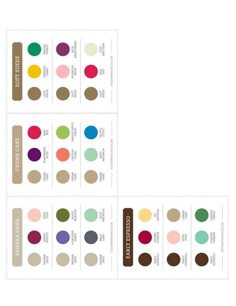Color Combination Charts Stamp Art Connection Color Combinations Color Art Connection