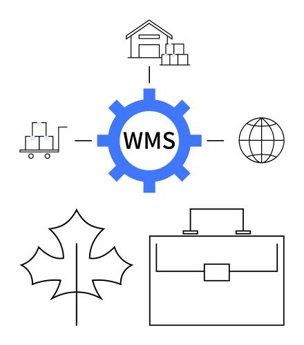 Warehouse Management System Workflow Connecting Vector Image
