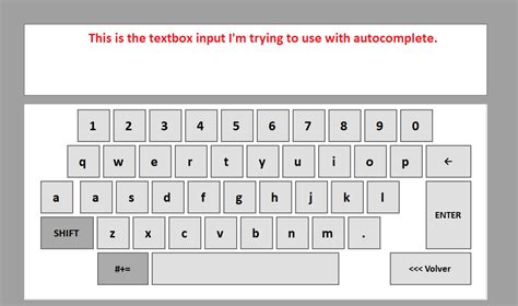 C Textbox Autocomplete Input From Custom Keyboard On Screen