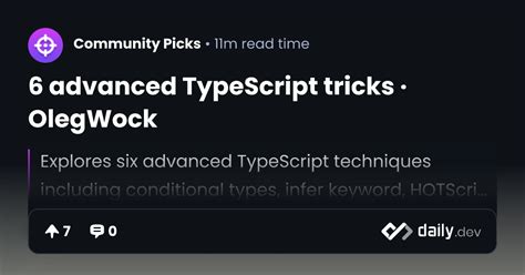 6 advanced typescript tricks · olegwock daily dev