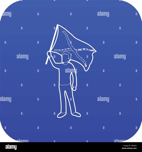 Man Protest Icon Blue Vector Stock Vector Image And Art Alamy