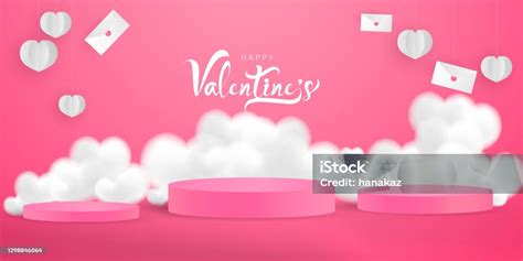 발렌타인 데이 배너 모형 템플릿 글로드 리본과 하트 풍선 2월에 대한 스톡 벡터 아트 및 기타 이미지 2월 낮 라벨 Istock