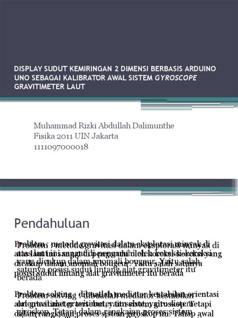 Display Sudut Kemiringan 2 Dimensi Berbasis Arduino Pdf