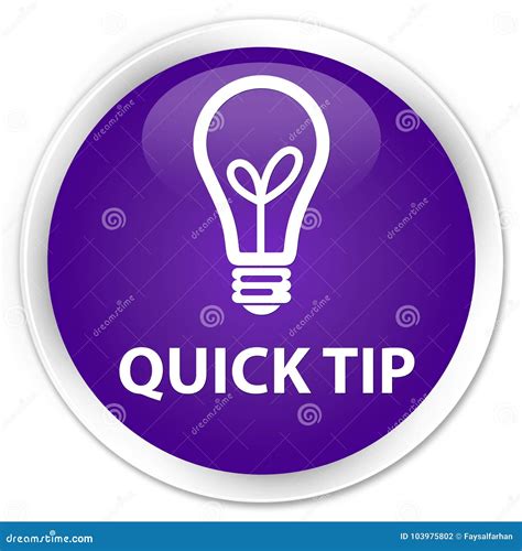 Quick Tip Bulb Icon Premium Purple Round Button Stock Illustration Illustration Of Sign
