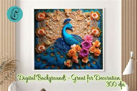 Peacock 3d Macrame Background 22 Graphic By Glamour · Creative Fabrica
