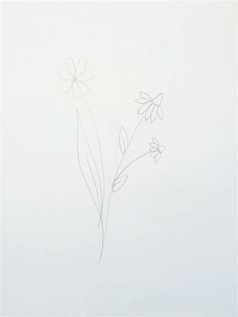 How To Draw Wildflowers Into A Bouquet Basicdraw