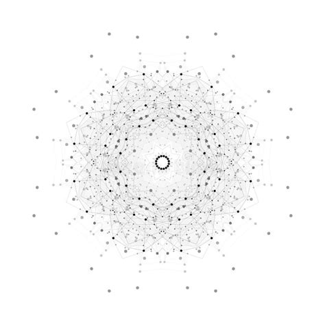 Round Shape Molecular Construction With Connected Lines And Dots Scientific Or Digital Design