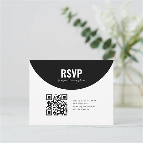 Ultra Modern Half Moon Qr Code Rsvp Card