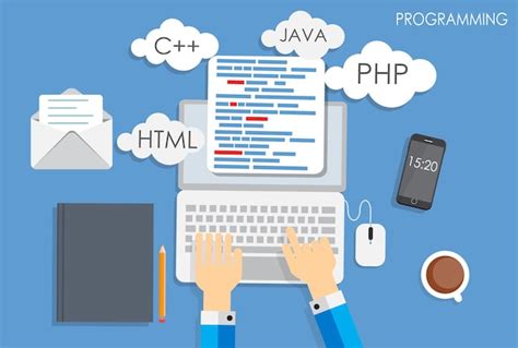Premium Vector Programming Coding Flat Concept Vector Illustration Eps