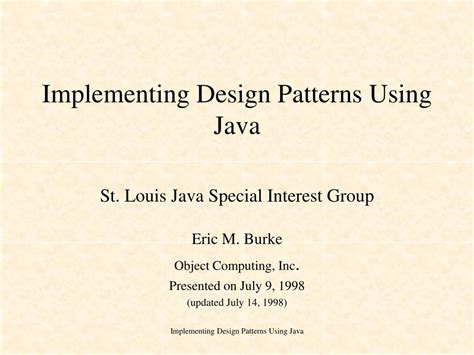 Ppt Implementing Design Patterns Using Java Powerpoint Presentation Free Download Id9176226