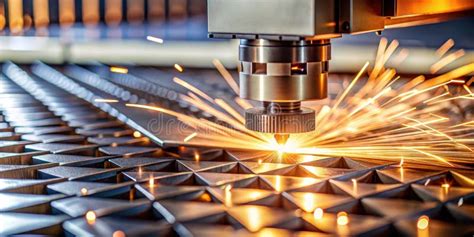 Precise Laser Cutting Machine In Action Metal Fabrication Process