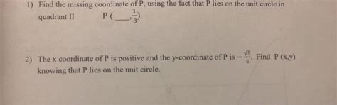 solved find the missing coordinate of p using the fact that