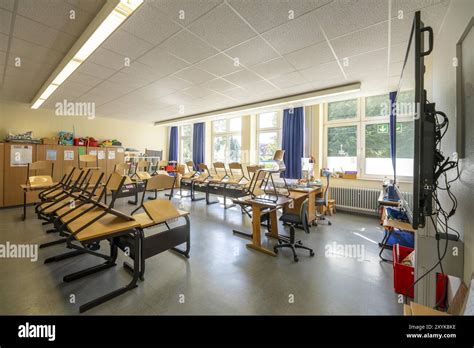 Classroom Of A Fourth Grade After School The Building Is Older But In