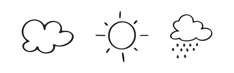 Set Of Simple Weather Hand Drawn Element 24813990 Vector Art At Vecteezy