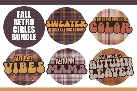 Retro Fall Sayings And Quotes Flannel Plaid Bundle