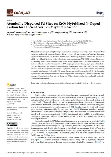 Pdf Atomically Dispersed Pd Sites On Zro2 Hybridized N Doped Carbon
