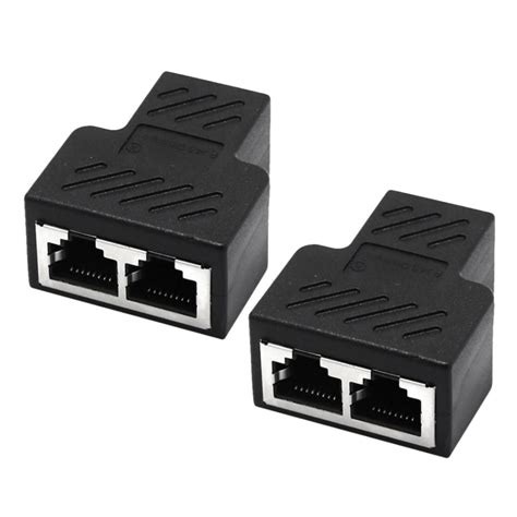 Divisor De Puerto 2x Cable Ethernet Conector Divisor Lan Negro Sunnimix Adaptador Divisor