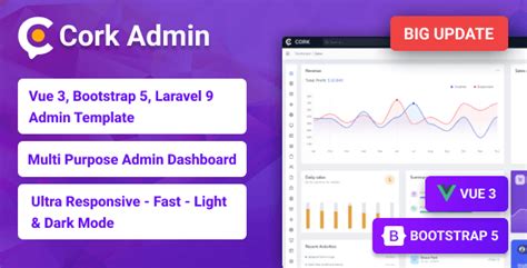 Cork Vue 32 Bootstrap 54 And Laravel Admin Dashboard Template By Sbthemes