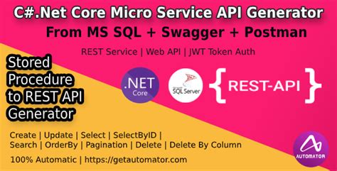 MS SQL To Net Core Rest API Generator JWT Auth Code Market