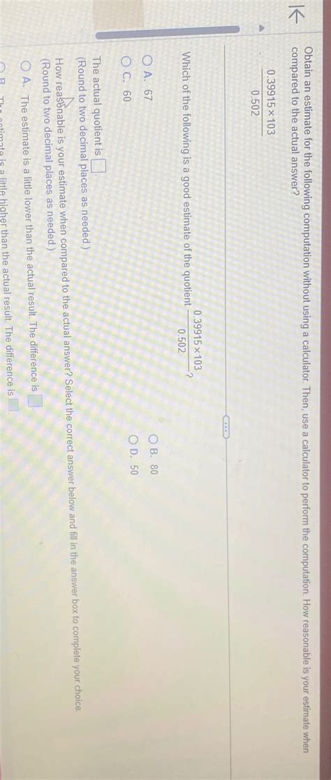 Solved Obtain An Estimate For The Following Computation