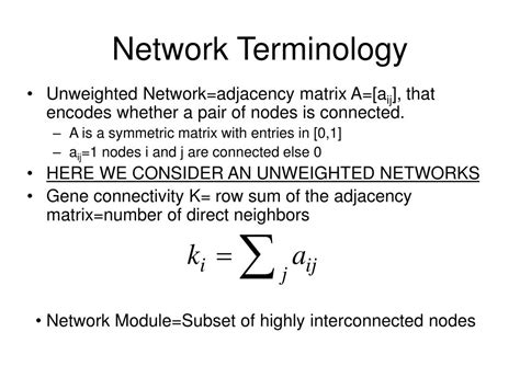 PPT The Generalized Topological Overlap Matrix In Biological Network Analysis PowerPoint