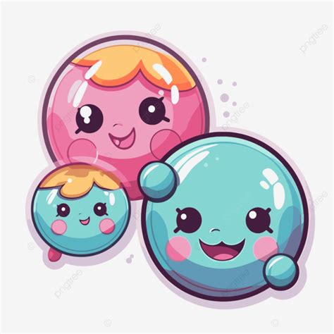 흰색 배경에 귀여운 카와이 거품 벡터 불알 상표 만화 Png 일러스트 및 벡터 에 대한 무료 다운로드 Pngtree