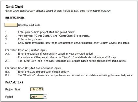 Dynamic Gantt Chart For Project Management Etsy