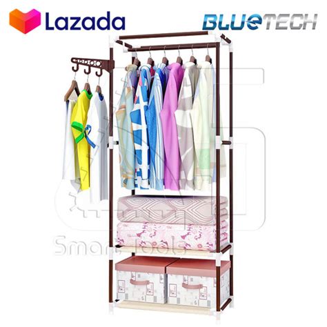 [ลดล้างสต๊อก] Inntech ราวตากผ้า ราวแขวนเสื้อ พร้อมชั้นวางของ วางเสื้อผ้า 2 ชั้น รองรับน้ำหนักได้