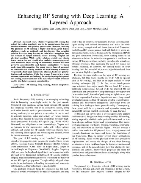 Pdf Enhancing Rf Sensing With Deep Learning A Layered Approach