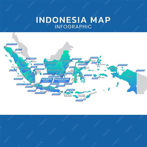 Premium Vector Map Of Indonesia With Explanations Of Islands And