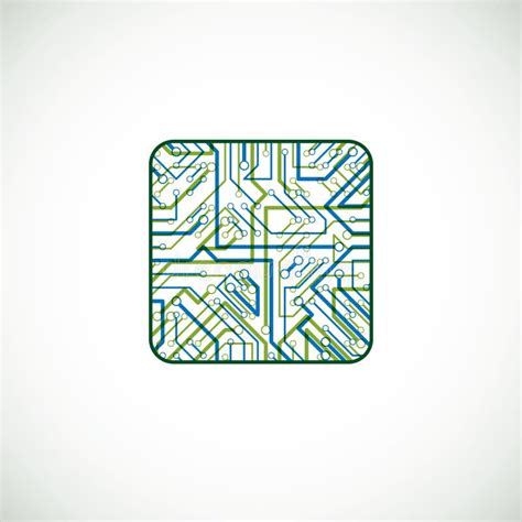 Vector Technology Cpu Design With Square Microprocessor Scheme Stock
