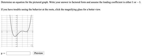 Solved Determine An Equation For The Pictured Graph Write