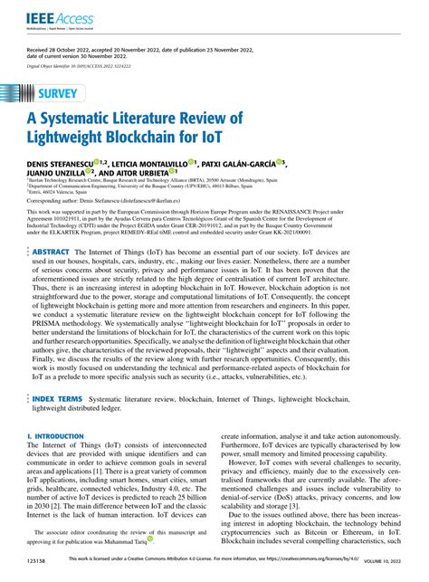 pdf a systematic literature review of lightweight blockchain for iot